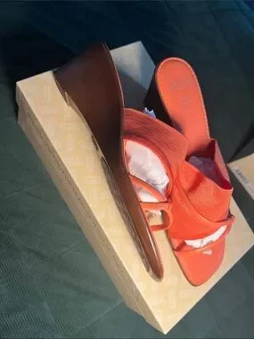 Italian Shoemakers | Shoes | Italian Shoemakers Bright Orange Satin ...